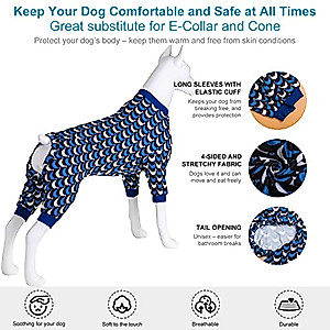 LovinPet Rottweiler Dog Pajamas - Anti Licking & Anxiety Calming Dog Shirt, Lightweight Stretchy Summertime Print Large Dog Pajamas, Large Dogs Onesie, Pitbull Clothes, Dog Costume for Parties,Black L