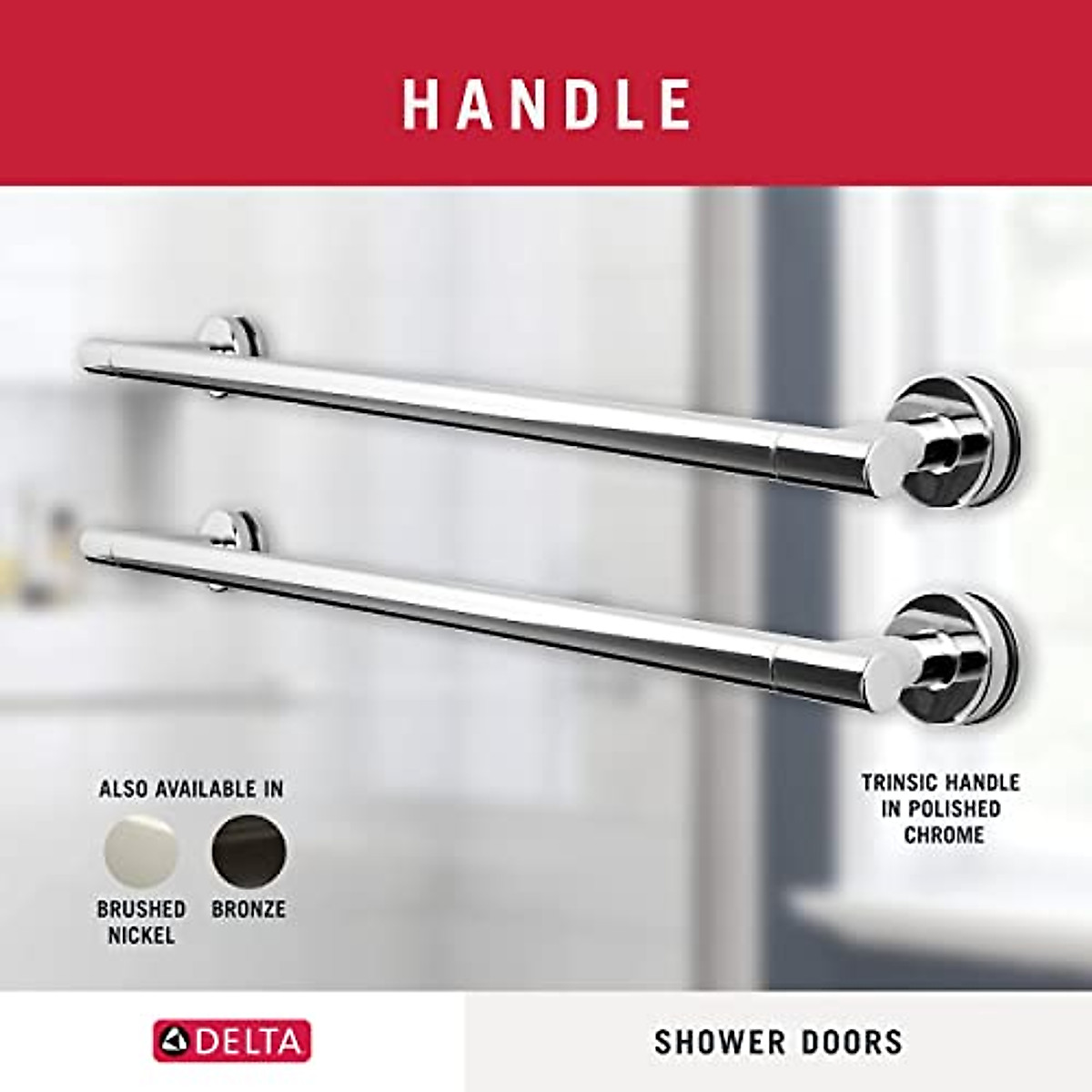 Delta Shower Doors SD3172271 Trinsic Semi-Frameless Traditional Sliding Shower Door 60in.x70in, Chrome Track