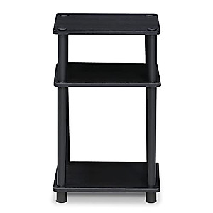 Furinno Just 3-Tier Turn-N-Tube End Table / Side Table / Night Stand / Bedside Table with Plastic Poles, 1-Pack, Americano/Black