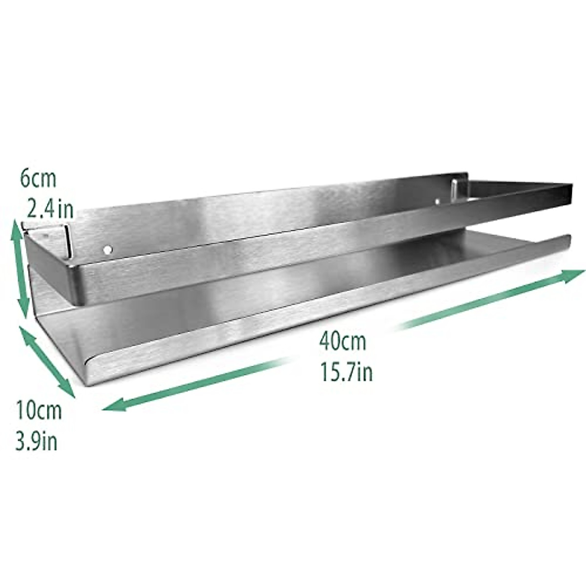 GLYNAE Stainless Steel Shelf Wall Mounted Kitchen Shelves for Wall 40CM