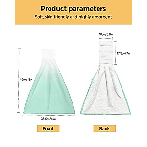 OneHoney 1PCS Hand Tie Towels for Bathroom Kitchen-Gradient White and Mint Green Decor Hanging Towel Tea Bar Dish Cloth Soft Coral Fleece Absorbent Washcloth,Abstract Minimalism Modernity