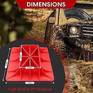 YIYITOOLS Jack Base and Handle Keeper Compatible, 2 Piece, Off Road Base, Red & Black,Alleviate Jack Hoisting Sinkage,Accessories Handle Bar Protector (YN-1-001)