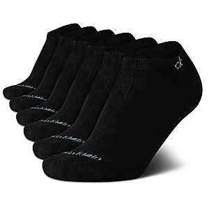 Calvin Klein Women's Athletic Socks - Cushion No Show Socks (6 Pack), Size 4-10, Black