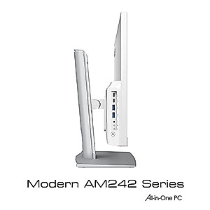 MSI Modern AM242TP AIO Desktop, 23.8" FHD Touchscreen, Intel Core i7-1165G7, 16GB Memory, 512GB SSD, WiFi 6, BT 5.1, FHD Webcam, White, Windows 10 Home (11M-487US)