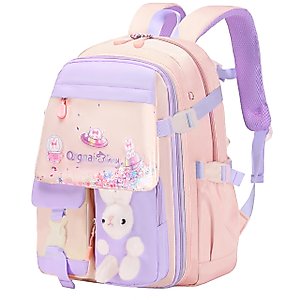 nine-tailed fox Bunny Backpack for Girls,Cute Backpack Little Girl Kindergarten Preschool Elementary School Bookbag Set (Only Backpack Pink)