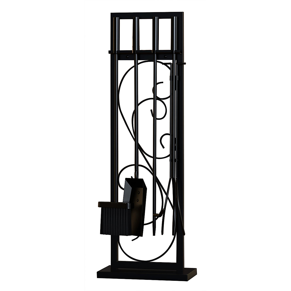 Fire Beauty 5 Piece Black Steel Fireplace Tool Set Fireplace Tool Furnace Accessory Kit with Brush, Poker, Spatula and Pliers