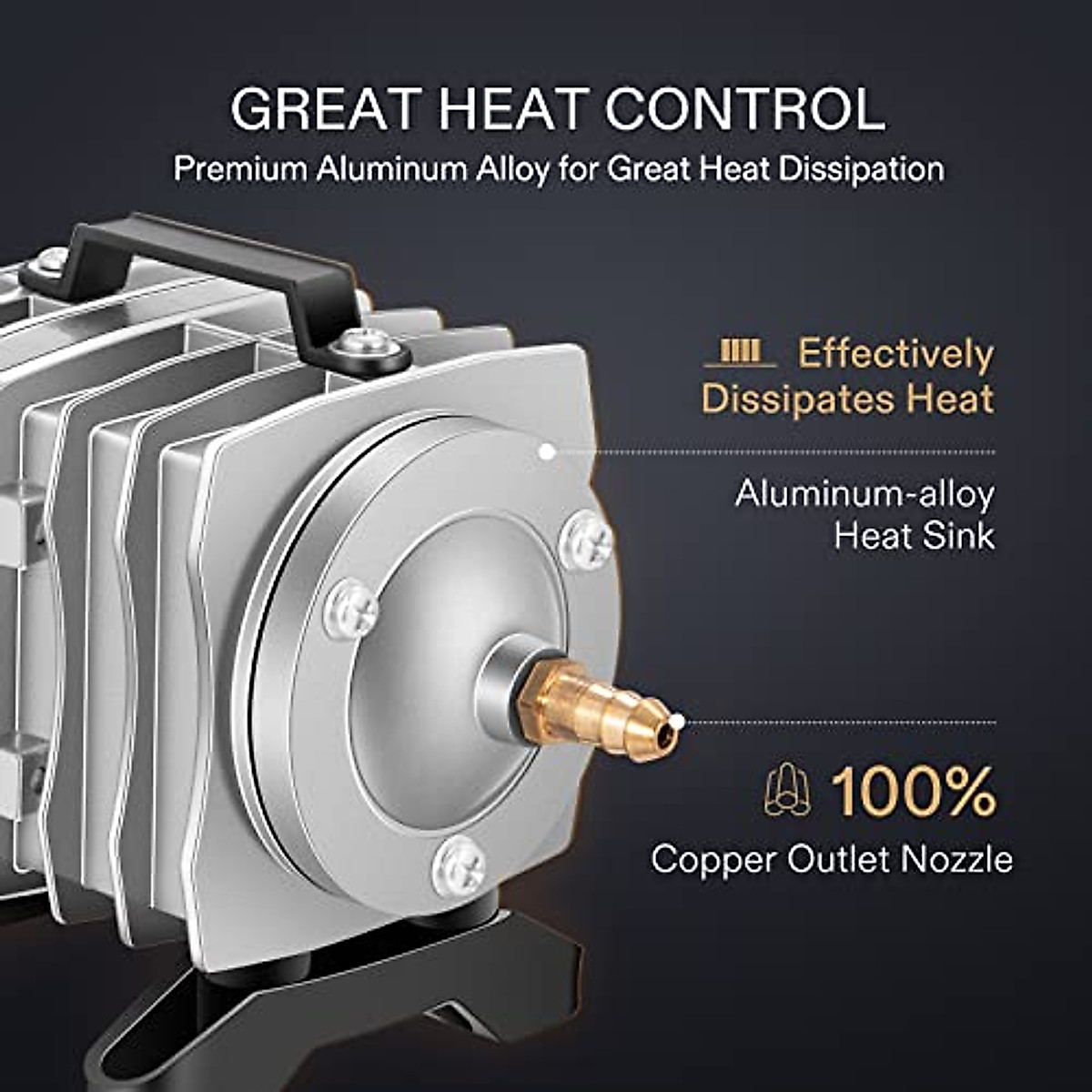 VIVOSUN 317-1750GPH Commercial Air Pump 20W-102W and Air Stone Disc 4 x 4 Inch with Shell and Sucker for Aquarium, Fish Tank and Hydroponics Air Pump