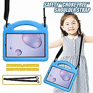 FIREVASE Tablet Kids Case for Samsung Galaxy Tab A 8.4 Inch,SM-T307/T307U, EVA Shock Proof Light Weight Professional Kids Case, with Handle Built-in Bracket & Shoulder Strap (Blue)