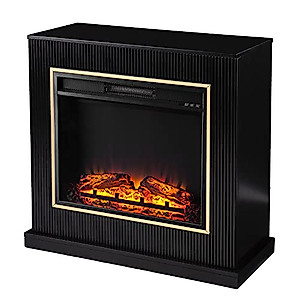 SEI Furniture Crittenly Contemporary Electric Fireplace, Black