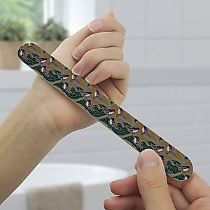 Fun Little Purple Birds Pattern Double-Sided Nail File Emery Board Set 4 Pack