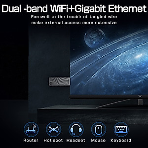 Mini PC Stick Celeron J4125 Windows 10 Pro, 4 Cores Intel Computer Stick 4K HDMI, Support Gigabit Ethernet/2.4G+5.0G WiFi/USB 3.0 Port/for Home Theater, School, Business Small Form Factor PC