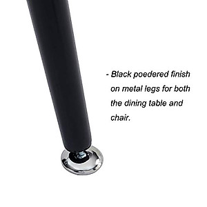 IDS Home Office Furniture Contemporary Computer Desk, 0.31” inch Tempered Transparent Glass Tabletop Writing Table (Black Metal Legs Frame)