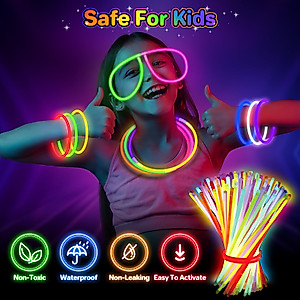 SpringFlower 480 PCS Glow Sticks Bulk Glow Sticks Bracelets For Party Favors Supplies,Neon Party Favors for Glow Party, Wedding, Concert, Raves and Birthday