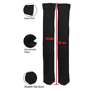 Lastclream Women Costume Thigh High Silk Stockings for Girls Over Knee Socks Cosplay Knee High Hosiery (Black)