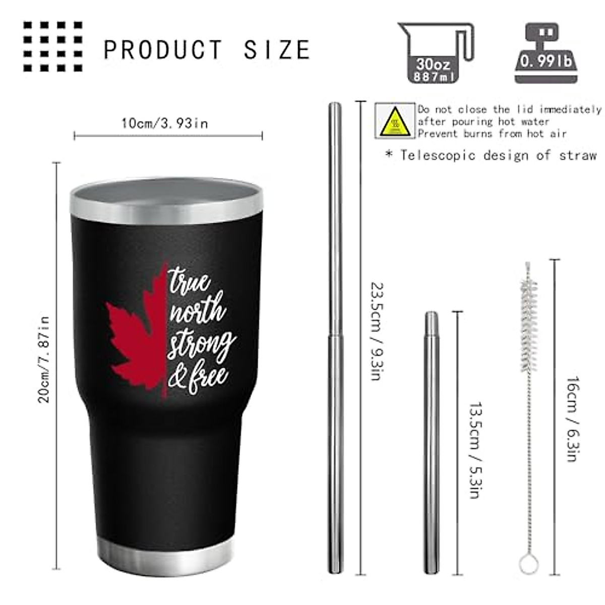 Canada Day Tumbler With Lids For Beach