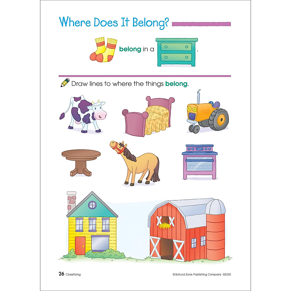 School Zone - Preschool Basics Workbook - 64 Pages, Ages 3 to 5, Colors, Numbers, Counting, Matching, Classifying, Beginning Sounds, and More (School Zone Basics Workbook Series)