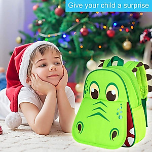 gxtvo Dinosaur Backpack for Boys, Toddler Kids Preschool Bookbag, 12" Cute Cartoon Animal Schoolbag
