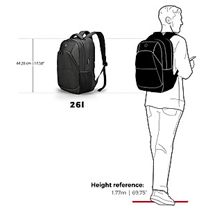Swissdigital Pixel Travel Laptop Backpack-Laptops Backpack with USB Charging Port Smart Bag with RFID for Men & Women School Computer Bags Fits 15.6" Laptop and Notebook, Black SD-857