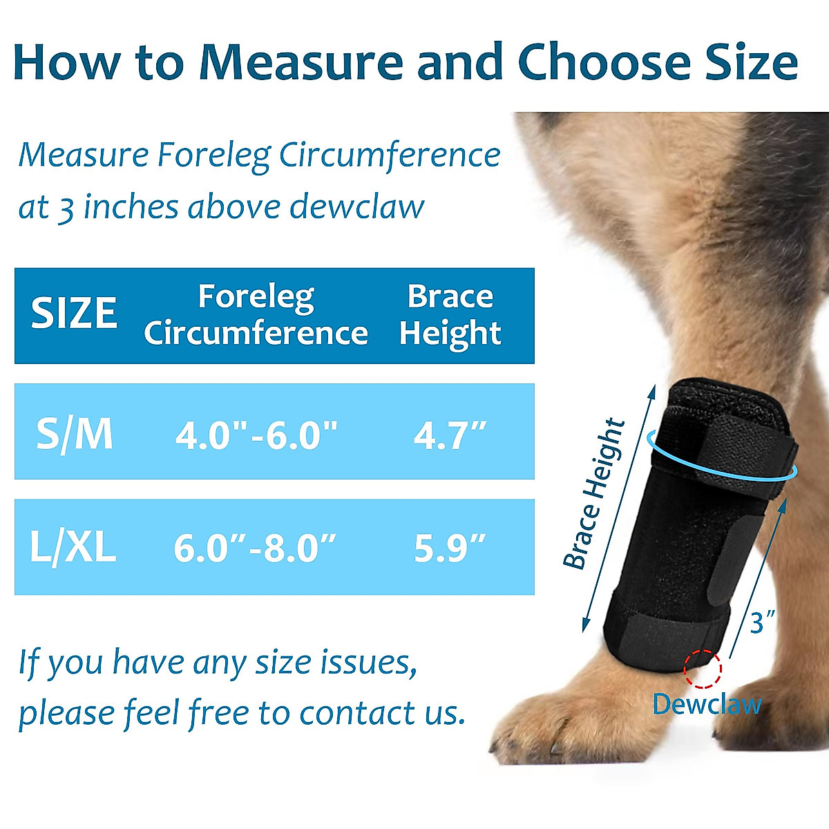 JOCUND Dog Front Leg Brace, Pair of Dog Leg Brace with Metal Strips, Canine Front Leg Hock Wrap Sleeve for Carpal Support, Protects Wounds Brace Heals and Prevents Injuries and Sprains (L/XL)