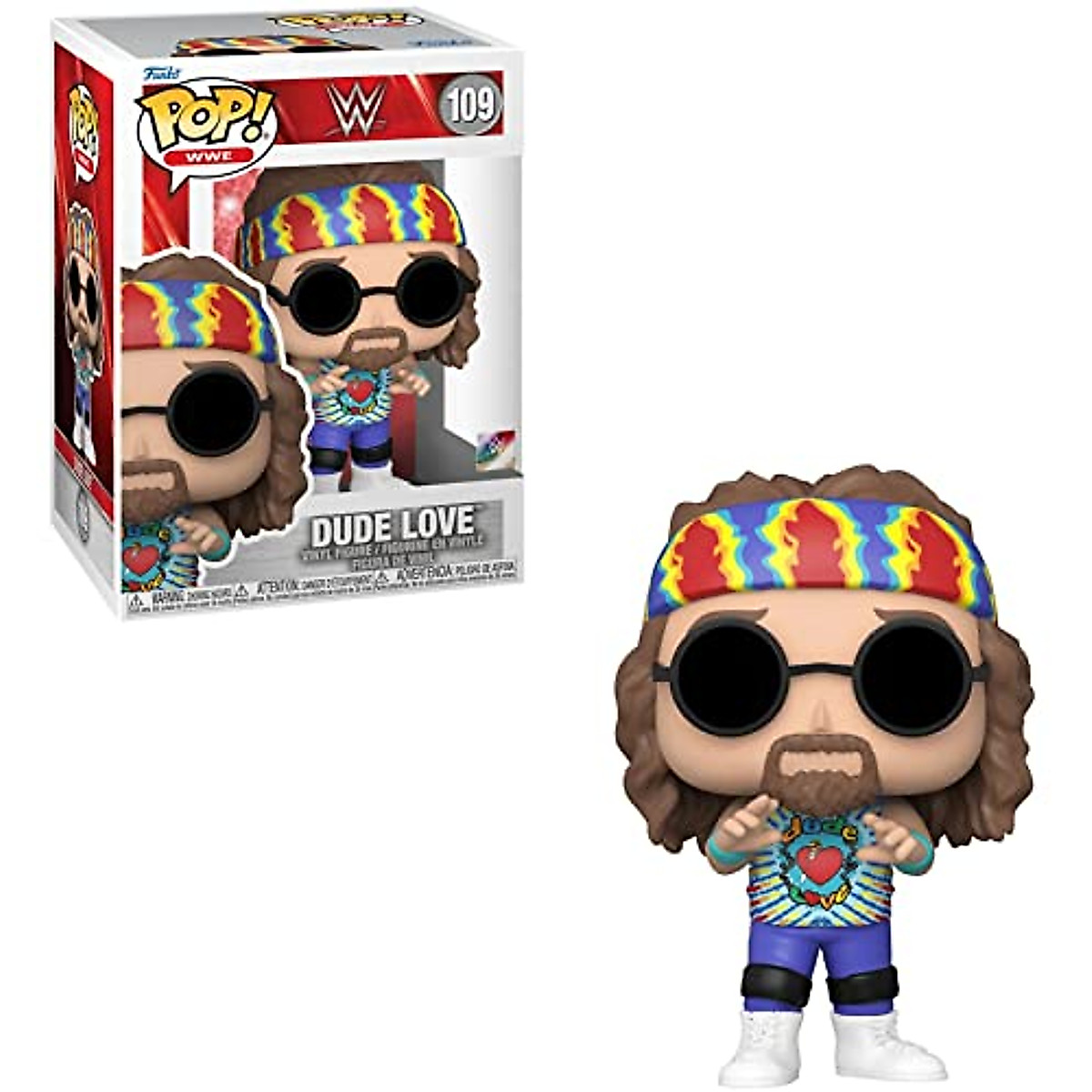POP WWE: Dude Love Funko Pop! Vinyl Figure (Bundled with Compatible Pop Box Protector Case), Multicolor, 3.75 inches