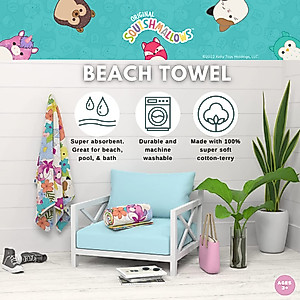Franco Collectibles Squishmallows Super Soft Cotton Bath/Pool/Beach Towel, 60 in x 30 in, (Official Licensed Squishmallows Product)