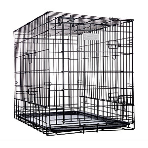 MidWest Homes for Pets Side-by-Side Double Door SUV Crate with Plastic Pan, 42-Inch by 21-Inch by 30-Inch