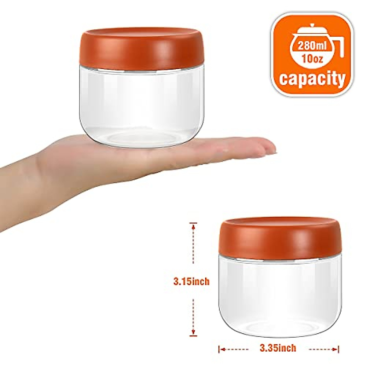 Acvansm 3 Pack 10 oz Wide Mouth Glass Mason Jars with Screw Lids for Food Storage, Overnight Oats, Dry Food, Snacks, Candies (10oz-3 Pack)