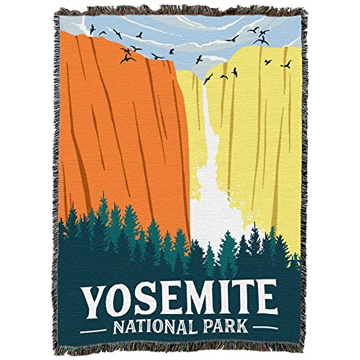 Pure Country Weavers Yosemite National Park Blanket - Gift Tapestry Throw Woven from Cotton - Made in The USA (72x54)