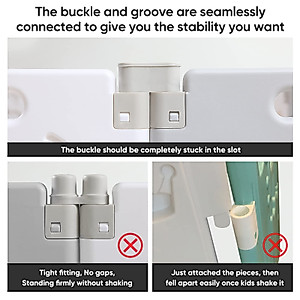 Dripex Baby Playpen, Foldable Playpen for Babies and Toddlers, Adjustable Shape Baby Fence, Safety Play Yard with Gate, Portable Play Area for Indoor or Outdoor (Grey+White,18 Panel)