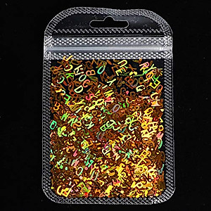 5 Color Holographic Chunky Glitter Flakes English Letter Shapes Glitter Sequins Confetti Nails Art Resin Craft