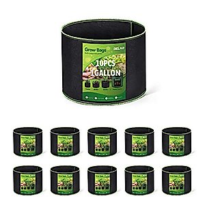 Delxo Garden Grow Bags 1 Gallon 10 Pack Plant Growing Bags Small Fabric Pots for Planting, Vegetable
