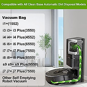 12 Pack Dust Bin Bags Compatible for irobot Roomba Vacuum Replacement Bags i3, i3+, i7, i7+, i8, i8+, i4, i4+, i1, i1+, i6, i6+, j7, j7+, s9, s9 Plus, i & s & j Series Automatic Dirt Disposal Bags