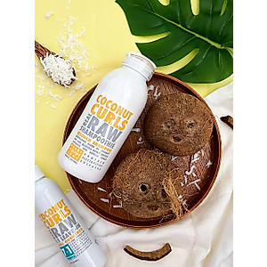 Real Raw Coconut Shampoo - Hydrate, Enhance, Define Curls - Defrizz and Detangle 12 Fl Oz
