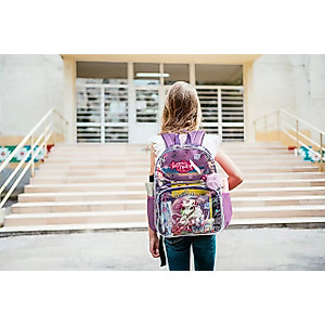 MOHCO Kids Backpack 16in Clear Transparent Backpack See Through School Bookbag with Lunch Bag and Pencil Case boys and Girls