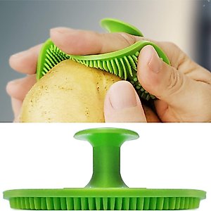 Vegetable Brush - Vegetable Brush Scrubber for Food - Vegetable Cleaner Potato Scrubber Brush Veggie Brush Vegetable Scrubber Potato Brush Scrubber Vegetable Scrub Brush Veggie Scrubber (Green)