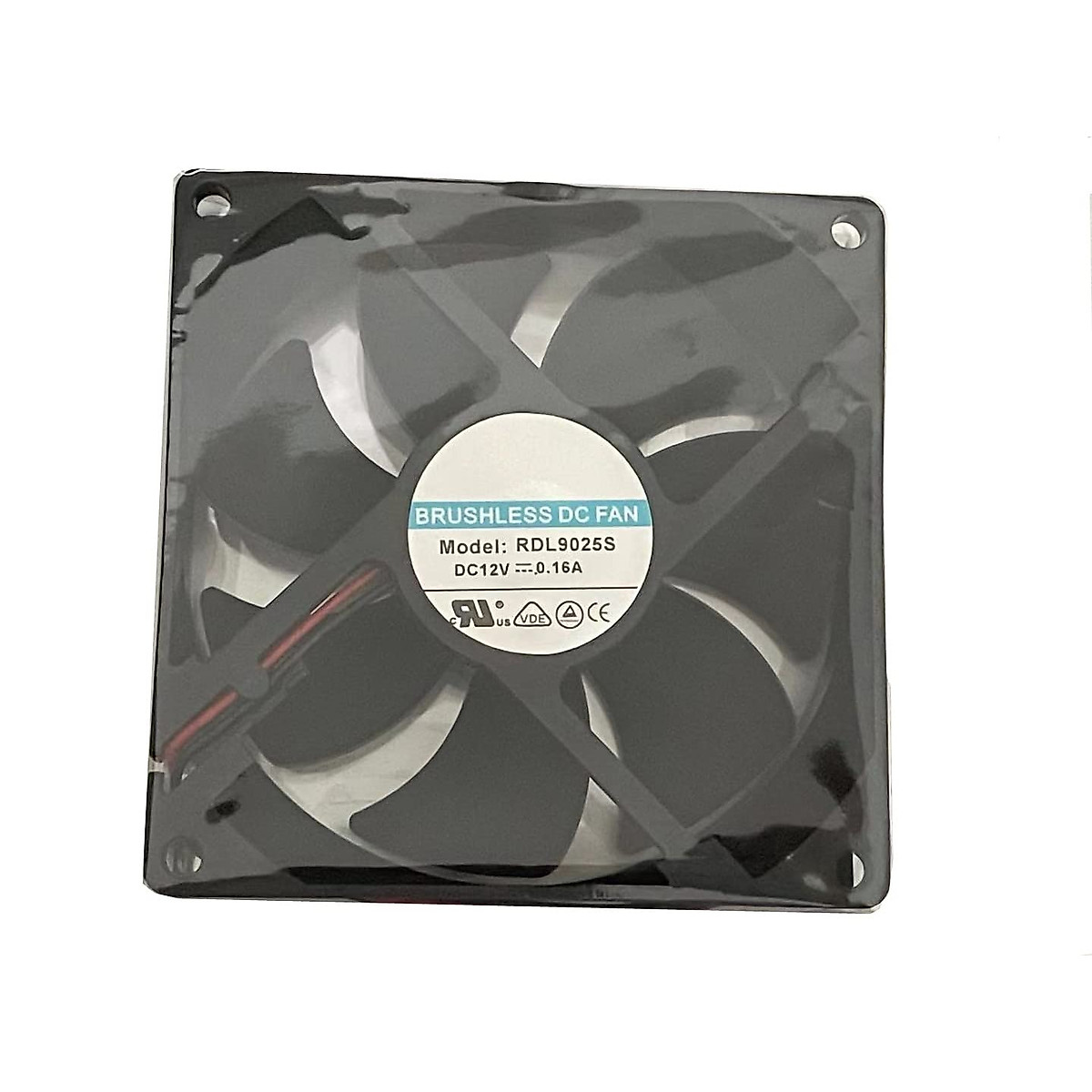 RDL9025S DC12V Brushless DC Fan, 0.16A 9025 2-Wire Cooling Fan