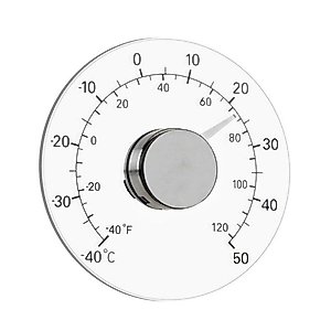 GuDoQi Indoor Outdoor Window Thermometer, No Battery Required, Transparent Dial, Weather Thermometer, Accurate Readings for Home, Office, Patio
