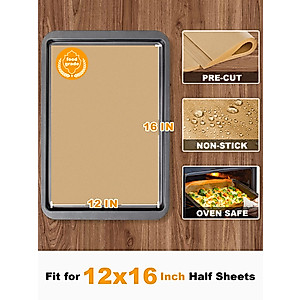 SMARTAKE 400 Pcs Parchment Paper Baking Sheets, 12x16 Inches Non-Stick Precut Baking Parchment, for Baking Grilling Air Fryer Steaming Bread Cup Cake Cookie and More (Unbleached)