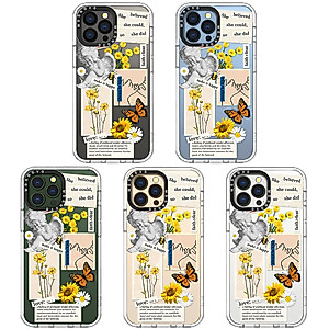 MOSNOVO Case for iPhone 13 Pro Max, [Buffertech 6.6ft Military-Grade Drop Protection] [Anti Peel Off Tech] Clear TPU Bumper Phone Case Cover Design - Vintage Collage Art