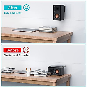 Chunxiao Speaker Mount for Klipsch R-40M, HDT-600 Speaker Wall Mount, Swivel and Tilt Adjustable Bookshelf Speaker Mount Brackets for Klipsch Speaker Wall Mount with Hardware Kit