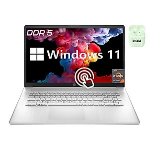 HP 17.3 Inch Touchscreen Laptop for College Students, AMD Ryzen 3 7320U, Windows 11, 8GB DDR5 RAM, 512GB SSD, AMD Radeon Graphics, Webcam, Bluetooth 5.0, USB Type-C, PCM