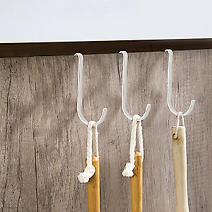 Vkinman 20 Pcs J Shaped Hook, Snap-On Hooks, Stainless Steel Clip-on Hook, Hanging Sink Grid Hook, Heavy Duty Wire Rack Hook for Kitchen, Bedroom, Office