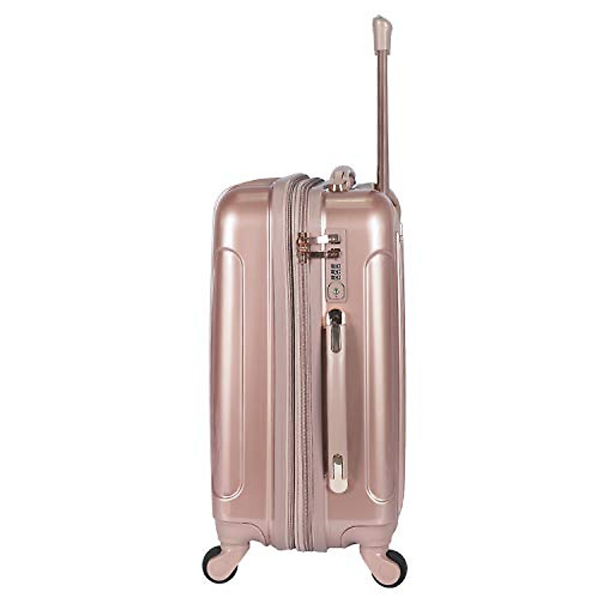 kensie Women's Alma Hardside Spinner Luggage,Expandable, Rose Gold, 3 Piece Set (20/24/28)