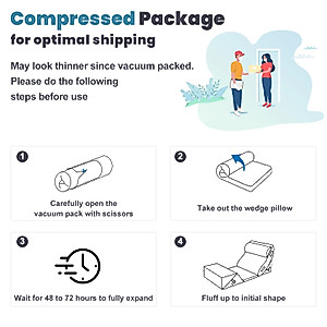 BDEUS 6pcs 22 Inch Wide Orthopedic Bed Wedge Memory Foam Pillow Set for Sleeping Post Surgery Pain Relief Acid Reflux Snug Stop Adjustable Body Positioners Sitting Up in Bed