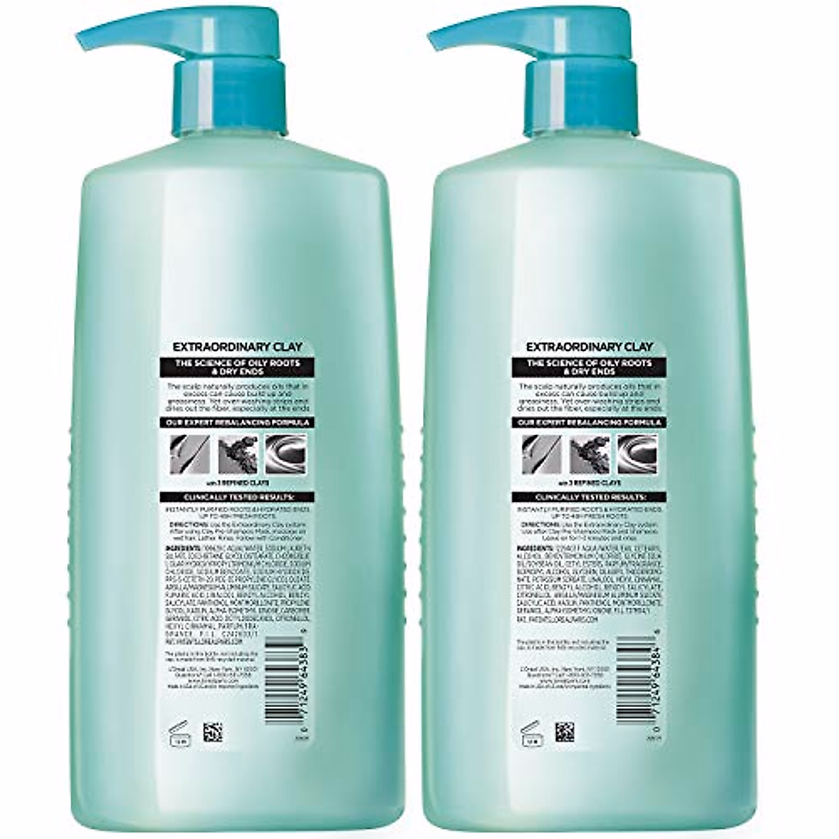 L'Oreal Paris Elvive Extraordinary Clay Rebalancing Shampoo and Conditioner Set (Set of 2)