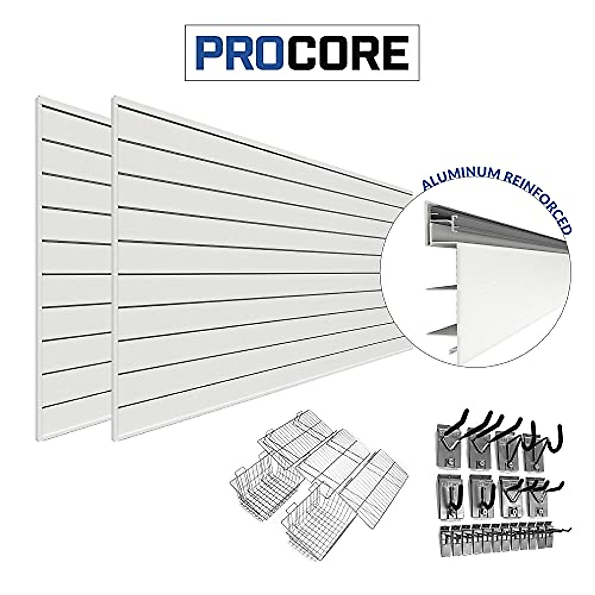 PROSLAT 35009 PROCORE Slatwall Ultimate Bundle 8 ft. x 8 ft