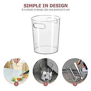 Office Decor Home Trash Container Clear Small Trash Can Wastebasket Plastic Garbage Bucket Container Bin for Bathroom Kitchen Office Bedroom 16.5CM Waste Container Large Storage Bins