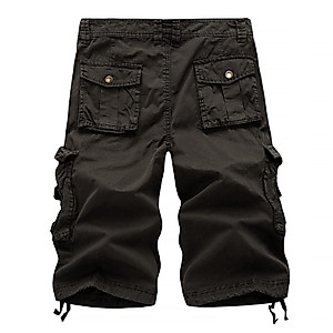 Men's Cotton Twill Multi Pockets Shorts Lightweight Relaxed Fit Cargo Short Casual Outdoor Military Short Pants (Dark Grey,38)