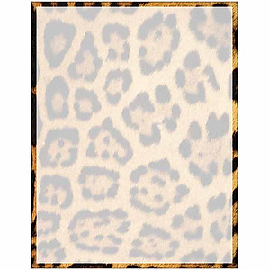 Full Leopard Print with Border Stationery Letter Paper - Wildlife Animal Theme Design - Gift - Business - Office - Party - School Supplies