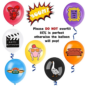 Friends Birthday Party Supplies, Party Decorations Set Include Banner, Tablecloth, Balloons, Cake Cupcake Toppers for TV Show Fans Party Decor